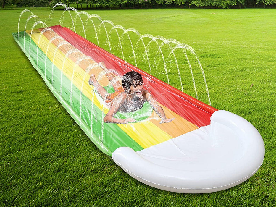 Inflatable Rainbow Lawn Water Slide — Off The Back