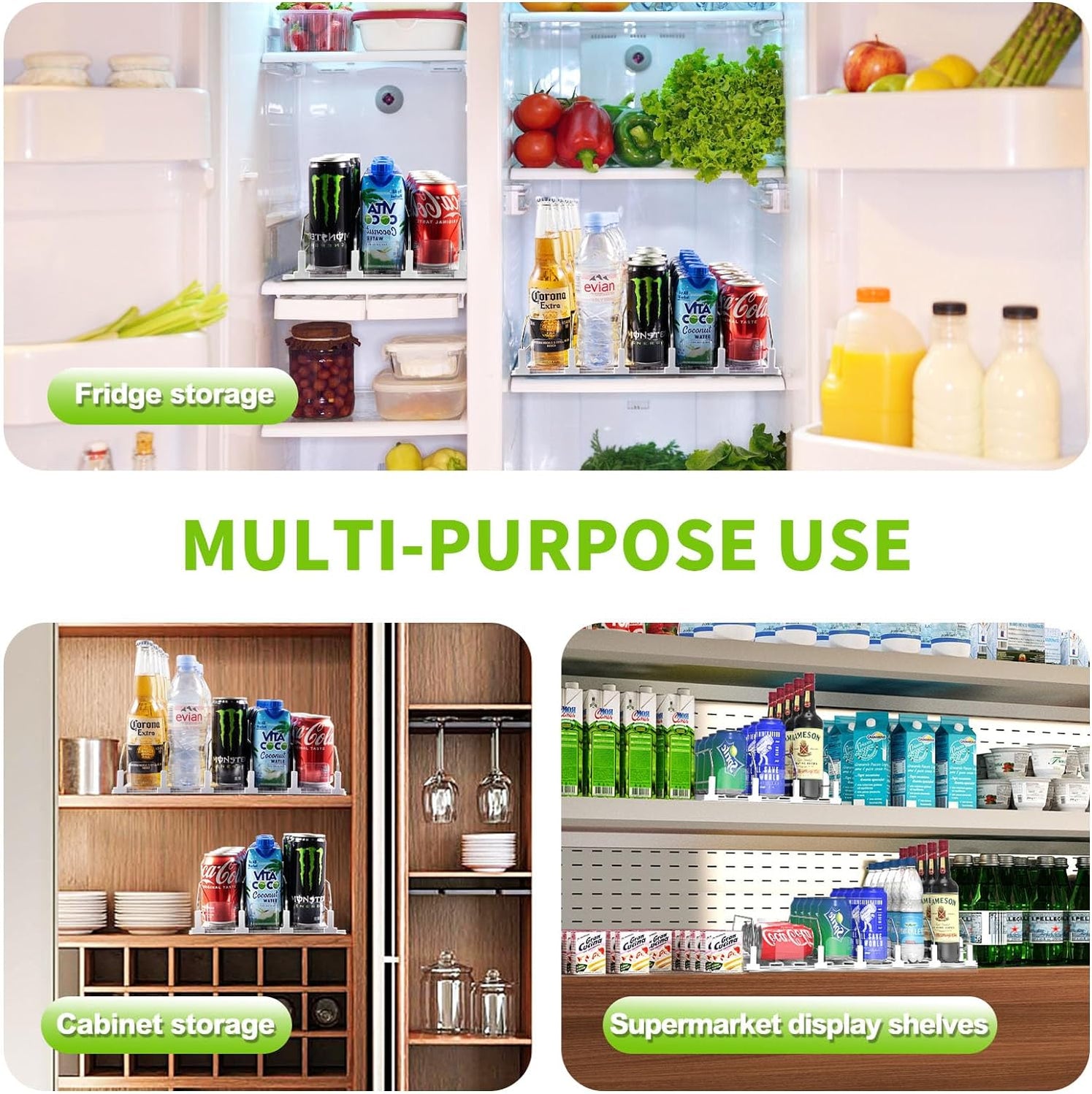 3 Row Soda Can Dispenser with Spring Loaded Pusher — Off The Back