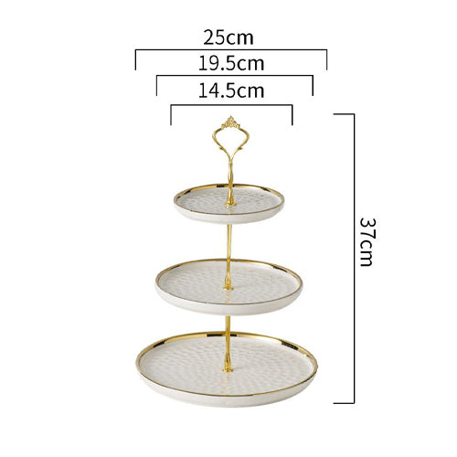 3 Tier Ceramic High Tea Stand White — Off The Back