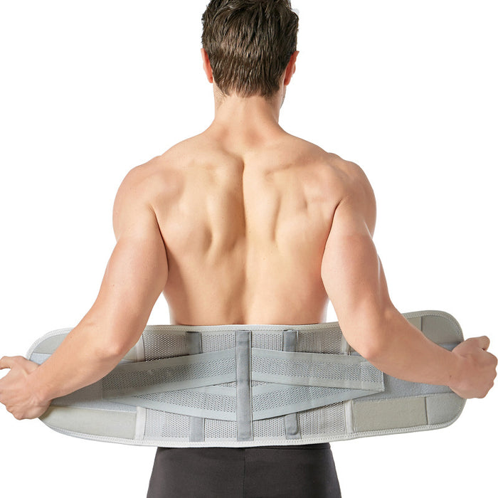 Adjustable Breathable Lumbar Back Brace Gray Xxl — Off The Back