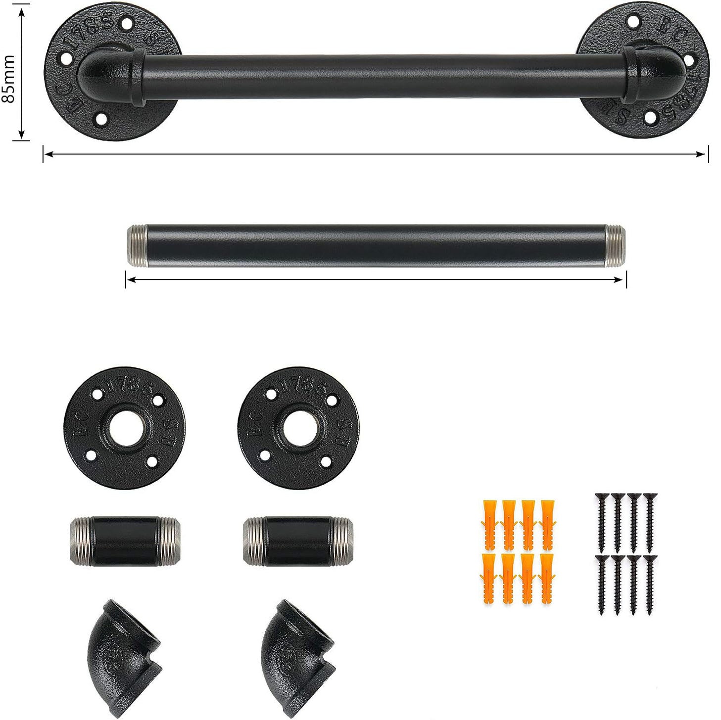 Industrial Pipe Towel Rack Towel Bar — Off The Back