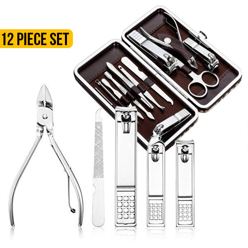 Manicure Set Nail Clippers Cleaner 12 Piece Set — Off The Back
