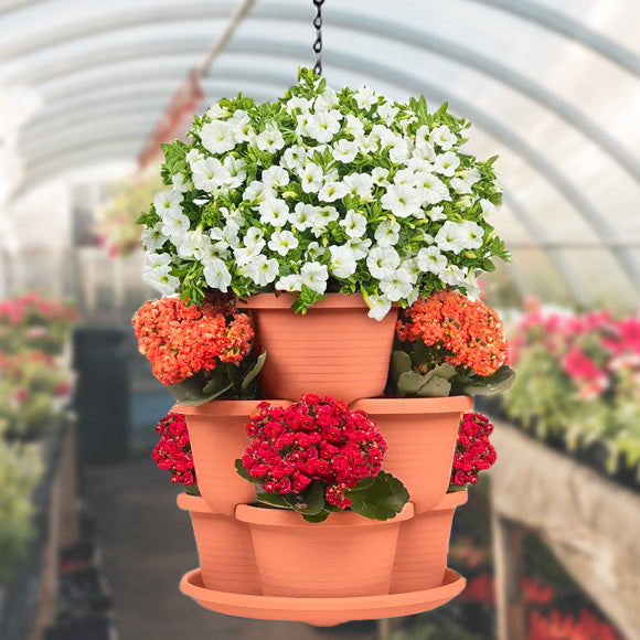 3 Tier Vertical Stackable Planter - Terracotta — Off The Back