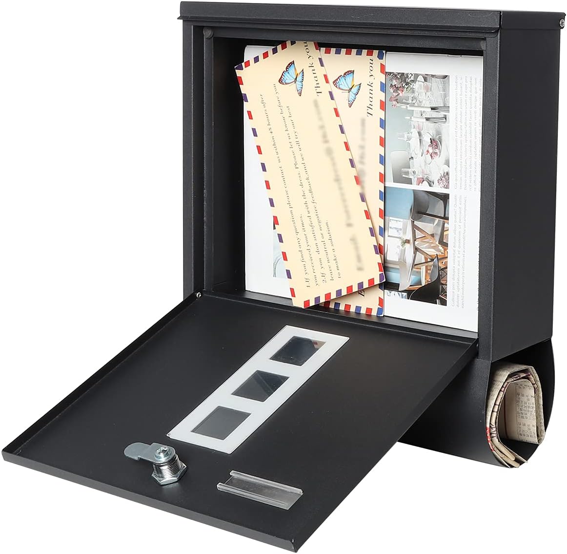 Mailboxes with Secure Key Lock and Newspaper Holder — Off The Back
