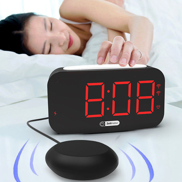 USB Plugged-in Digital Alarm Clock with Bed Vibrating Function — Off ...