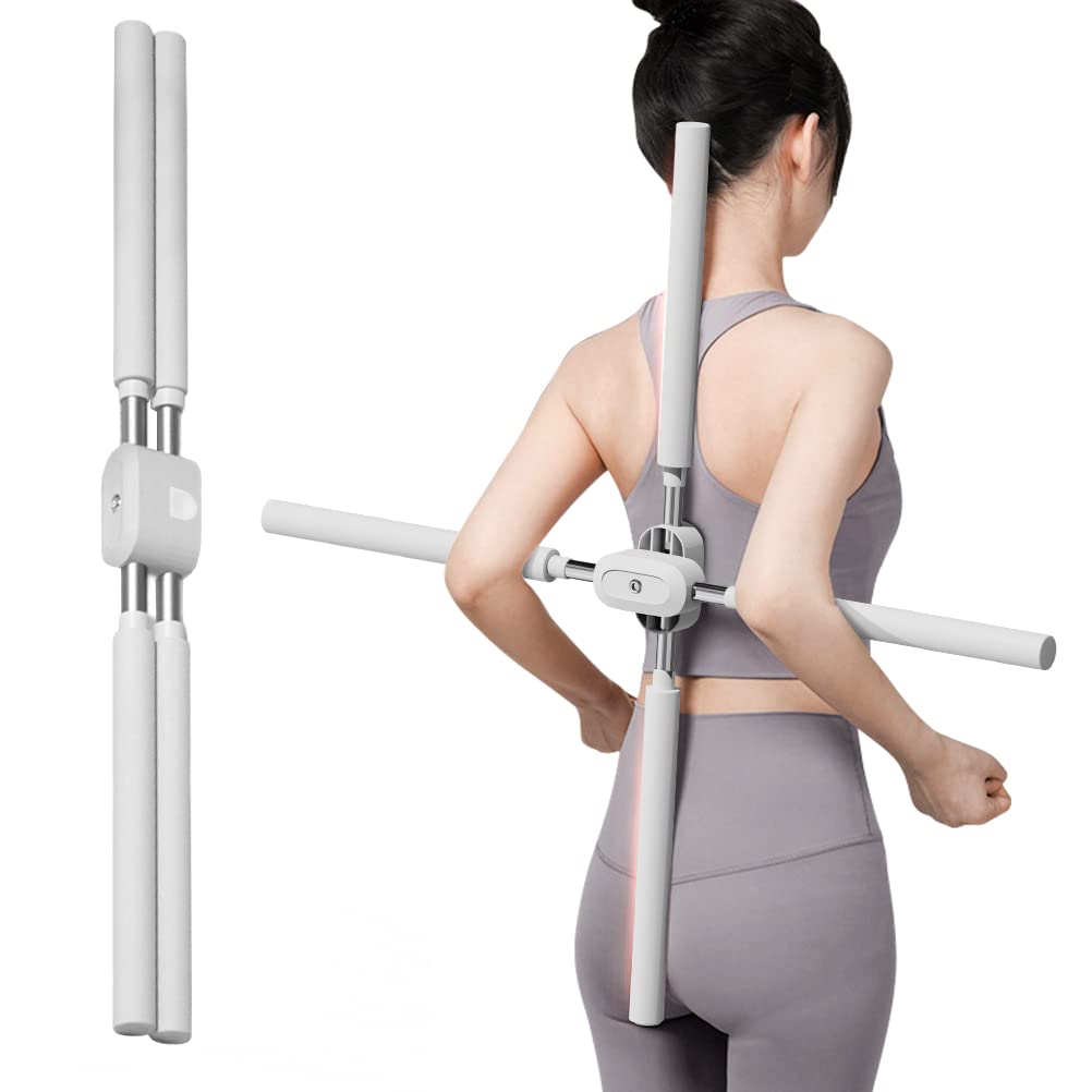 Yoga Stick Posture Corrector Stick Pink Grey — Off The Back