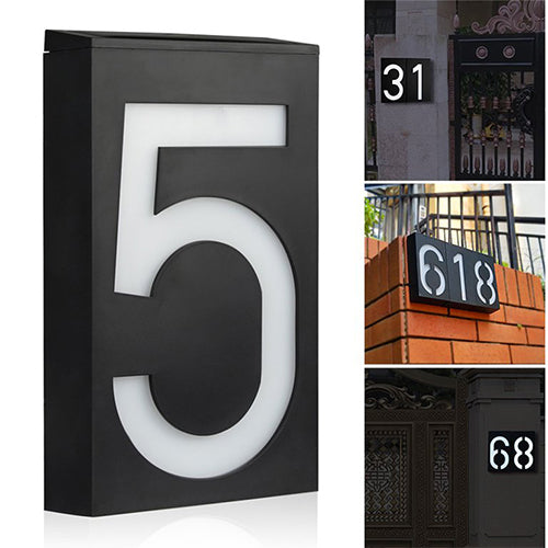 Led Outdoor Solar House Number Light Sign 2 — Off The Back