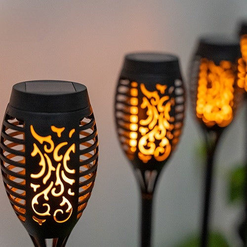 Solar Flaming Tiki Lamp - Set of 4 — Off The Back