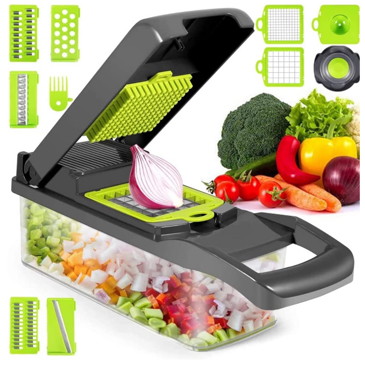 14-in-1 Vegetable Chopper and Slicer Set – Multifunctional Food Dicer ...